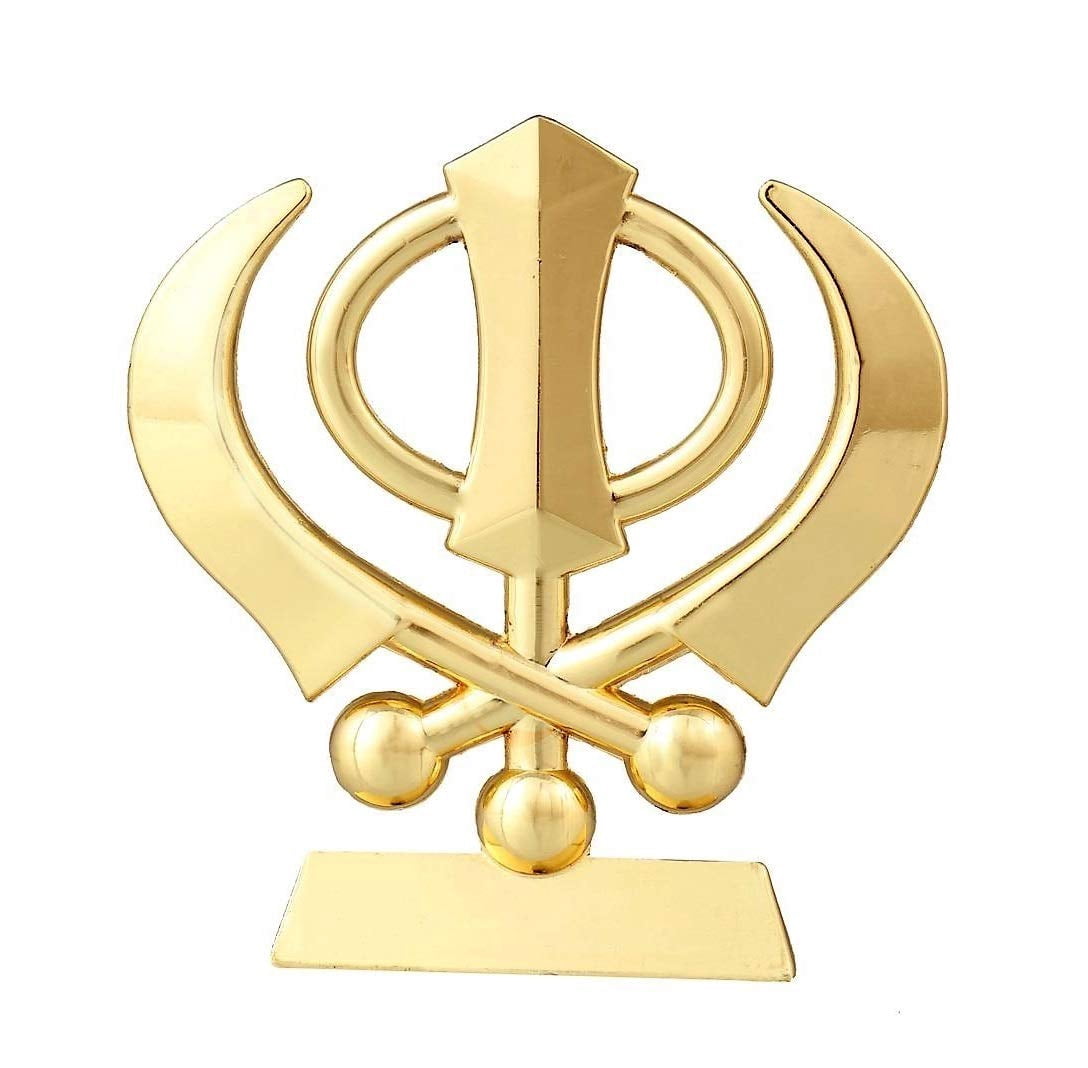 Relicon Sikh Religious Symbol Khanda Sahib Idol (Design-53) Gold Metal ...