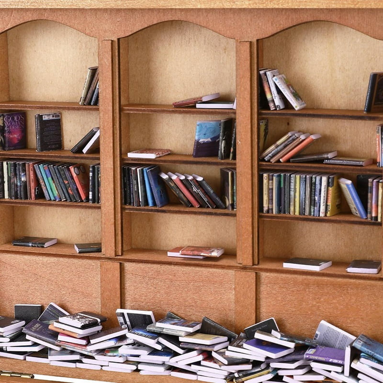 Relief Anxiety Bookshelf with 200Books Miniature Library Wooden Shake ...