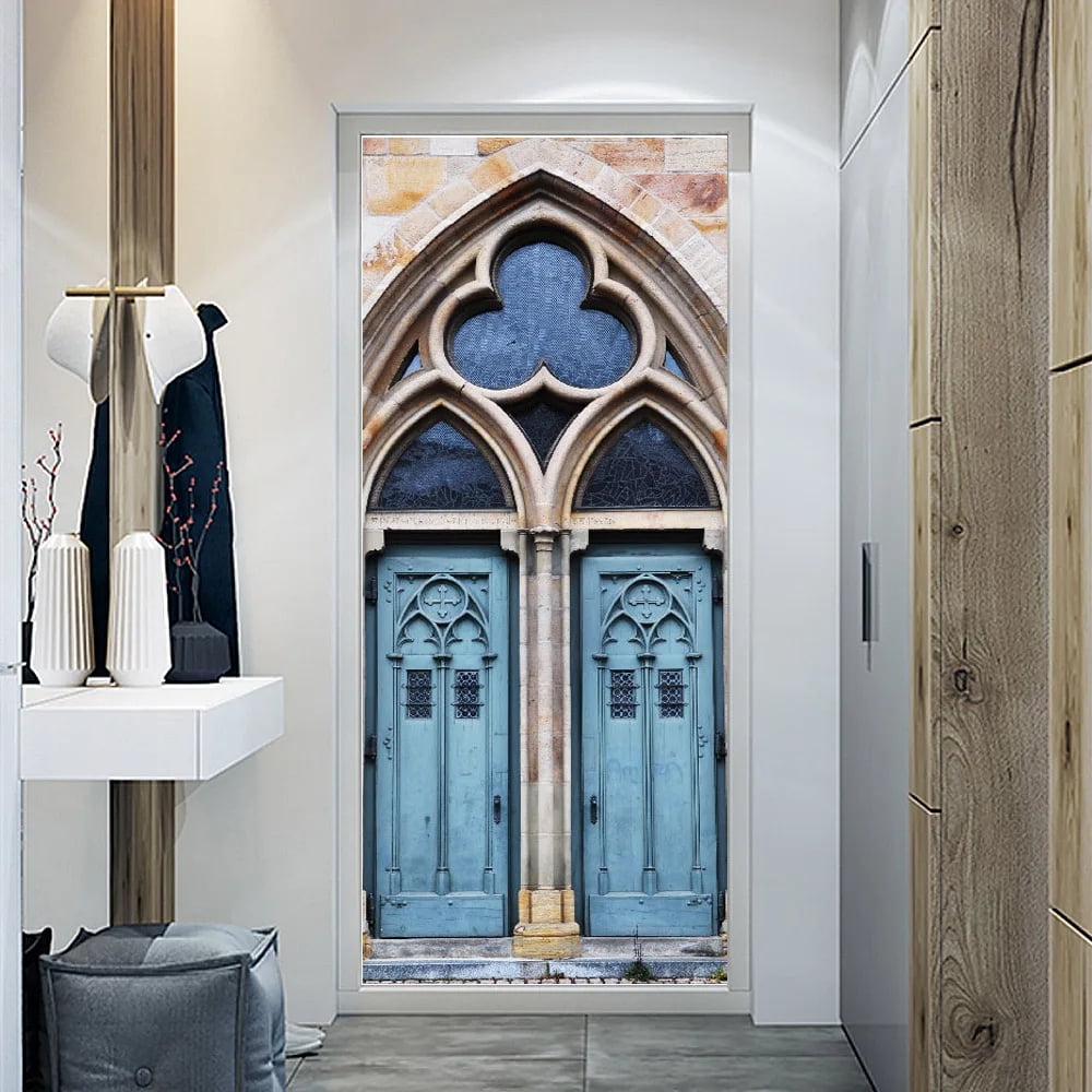 Relief Beach Sea Wallpaper House Door Design Self-adhesive 3D Door ...