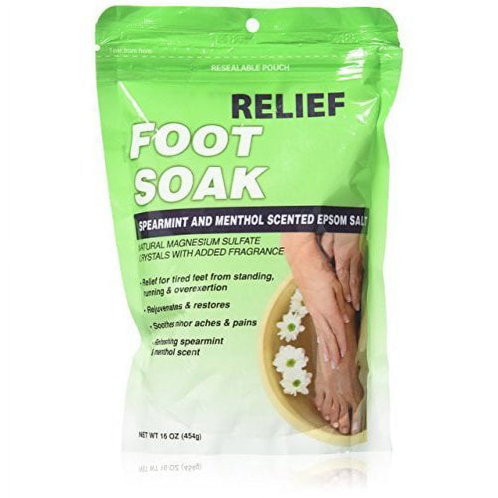 Relief MD Foot Soak Spearmint & Menthol Epsom Salt, 16 oz - Walmart.com