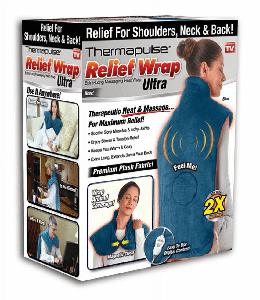 Therapeutic Relief Wrap Ultra, Heat Therapy for Back & Shoulder, Blue ...