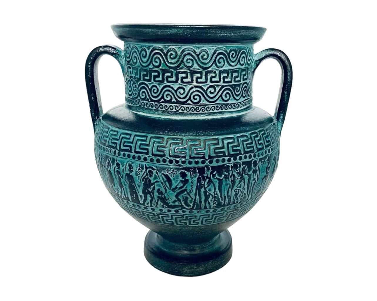 Relief terracotta Pottery Amphora 21cm,Green Patina,Ancient Greek ...