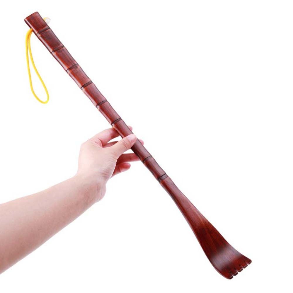 Relieve Itching Wood Back Scratcher Handy Long Handle Hand Grip Massage ...