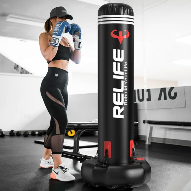 Relife 67” Freestanding Punching Bag for Adults, MMA Fitness Training ...