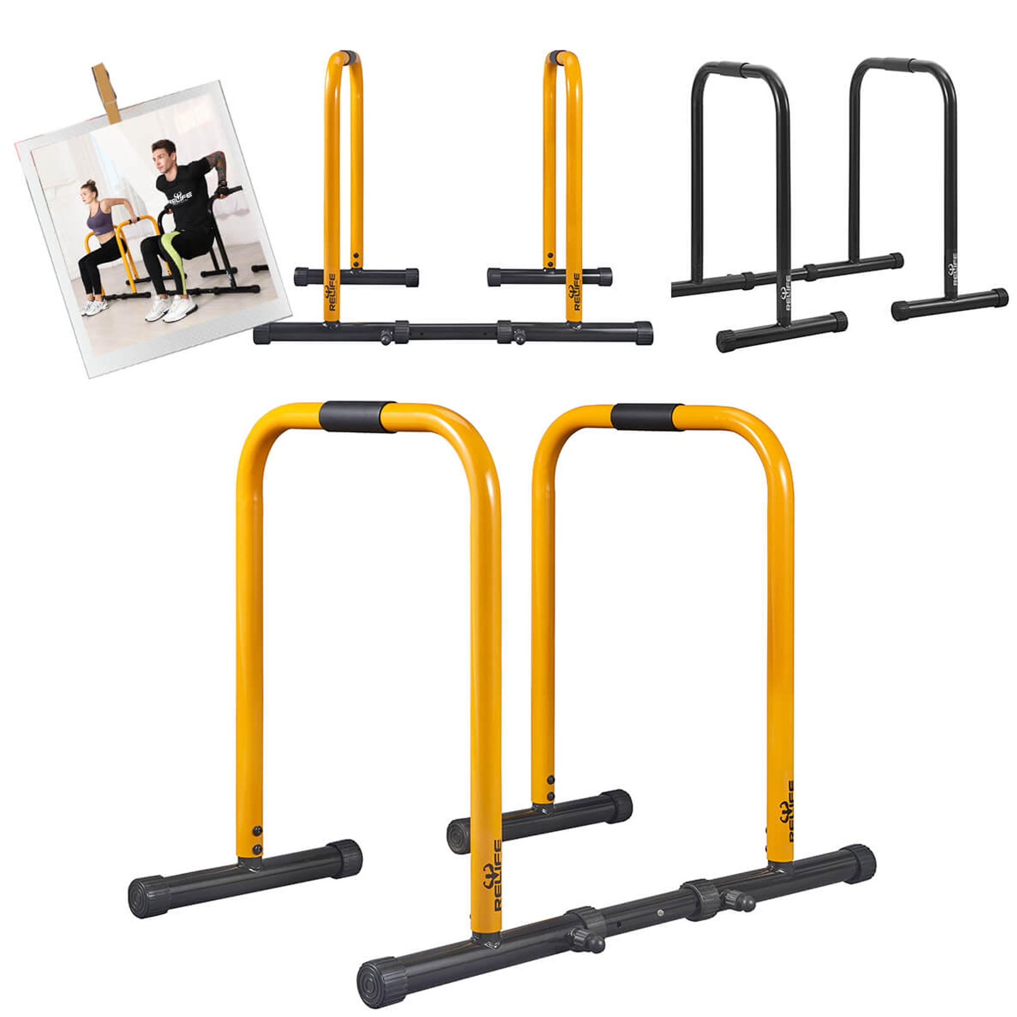 Relife Sports Portable Workout Dip Station, Multifunction Fitness Push ...