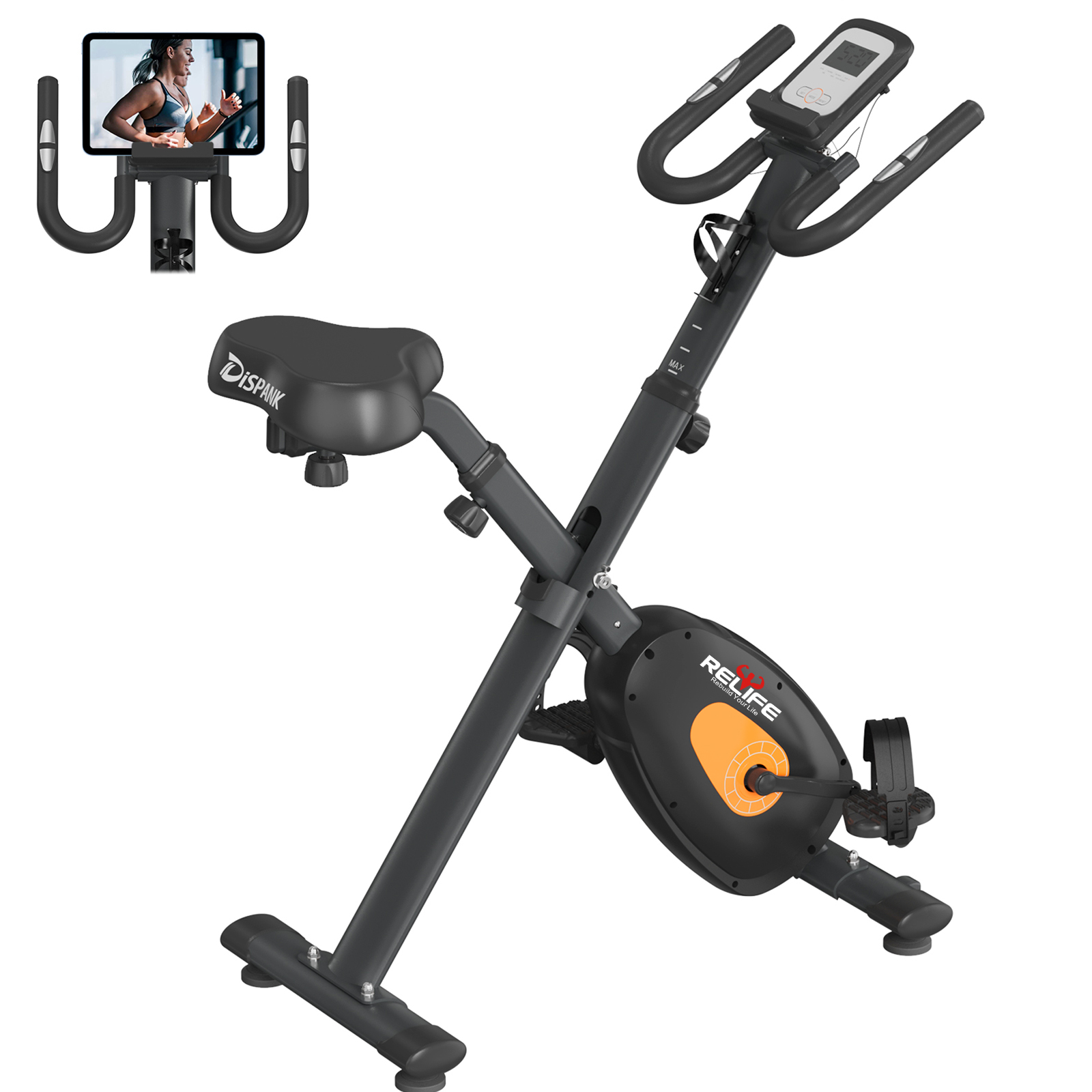 Relife Sports Exercise Bike for Home Workout, 330LB Capacity, Foldable ...