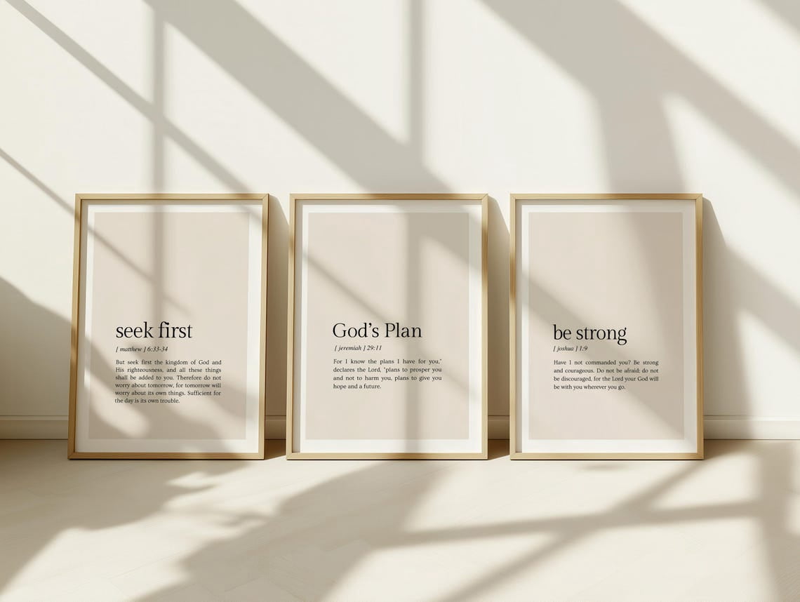 Religious Bible Verse Prints Jeremiah Joshua Matthew Christian Wall Art ...