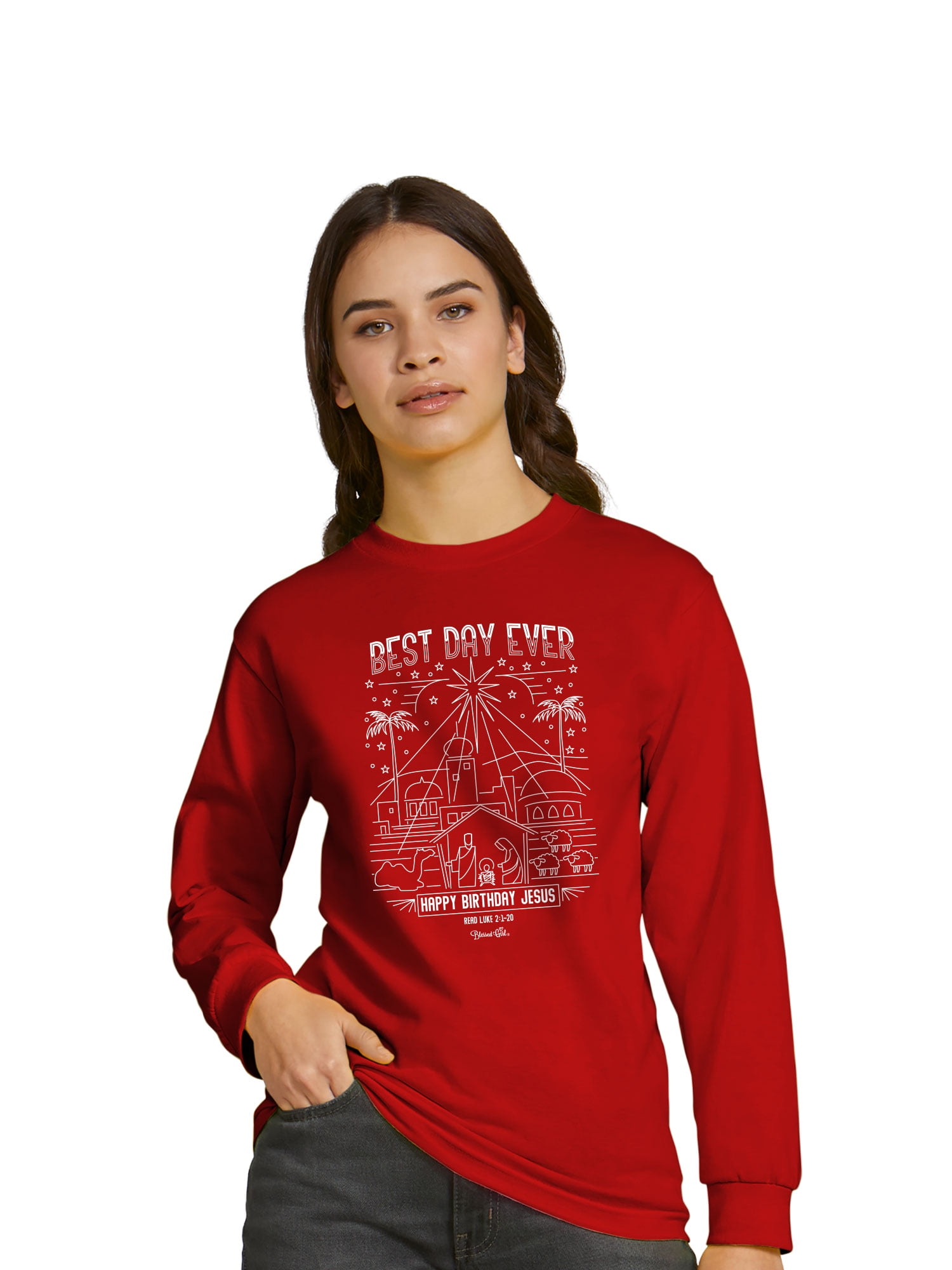 Religious Blessed Girl Adult Long T - Walmart.com