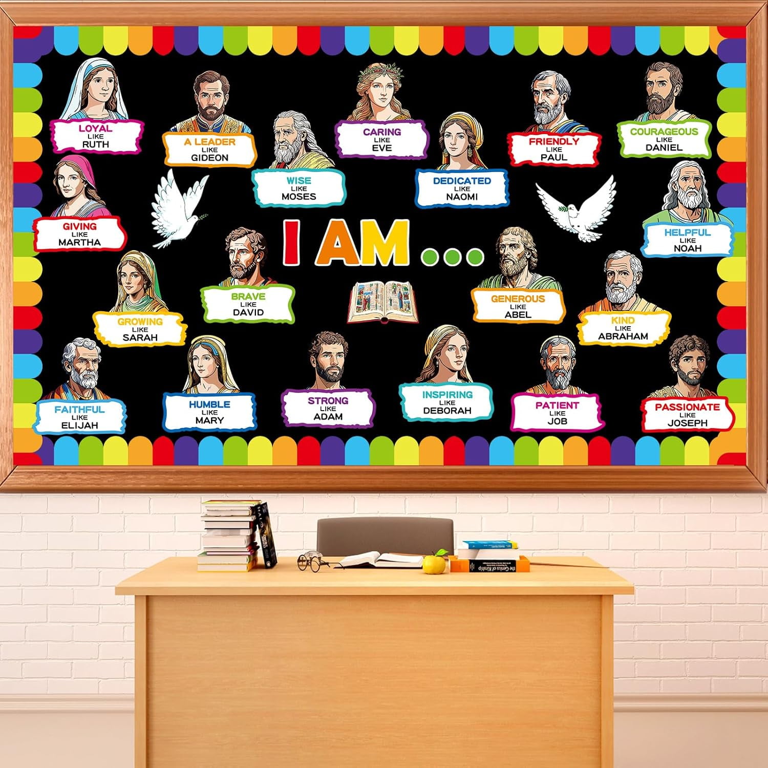 Religious Bulletin Board Decorations Set I Am Bible Characters ...