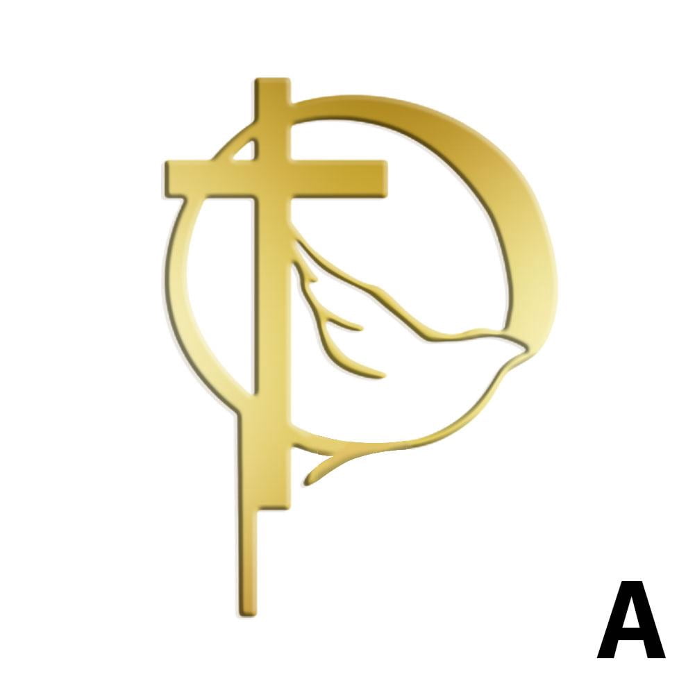 Religious Cake Topper, Cross with a Dove, Holy Spirit Topper ...