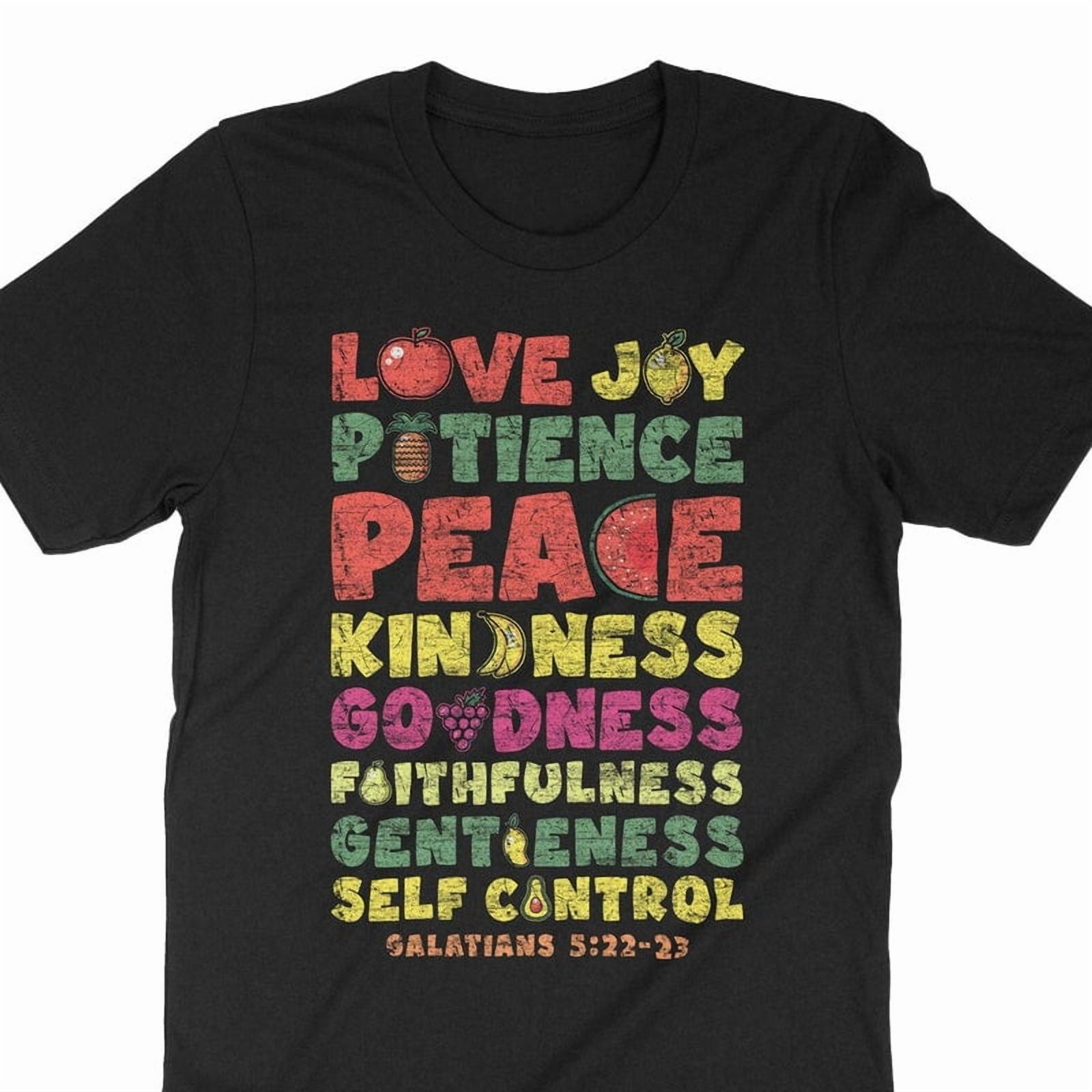 Religious Christian Faith Fruit Of Spirit Bible Verse Art Graphic Tee ...