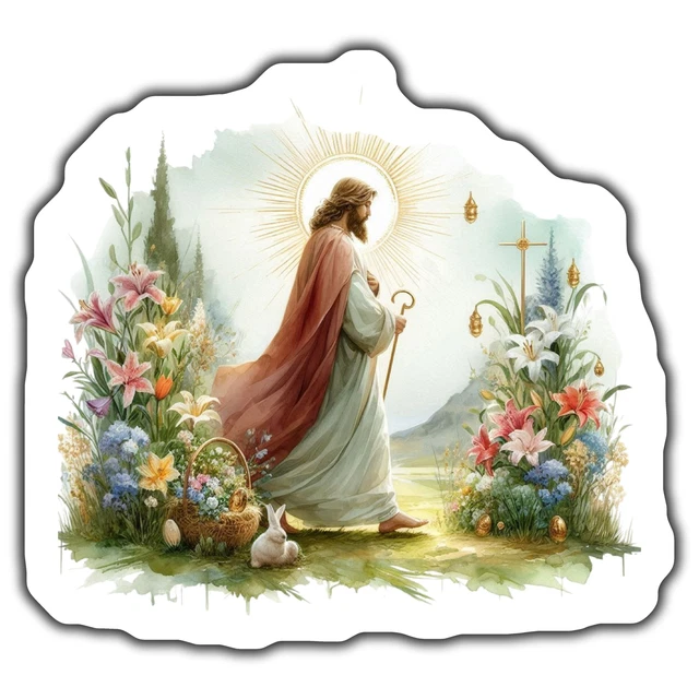 Religious Christian Jesus Vinyl Sticker, Inspirational Holy Figure ...