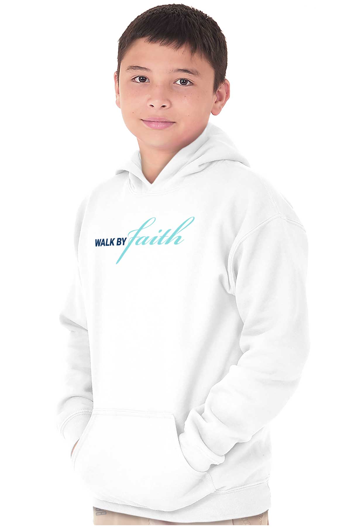 Religious Christian Walk By Faith Youth Hoodie Boy Girl Teen Brisco ...