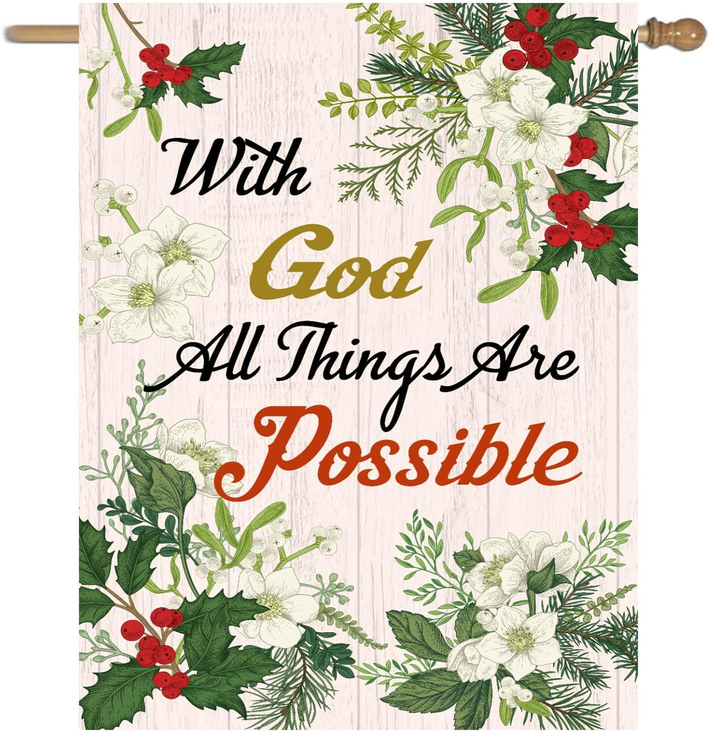 Religious Christmas Flags for Outside 28x40 Double Sided with God All ...