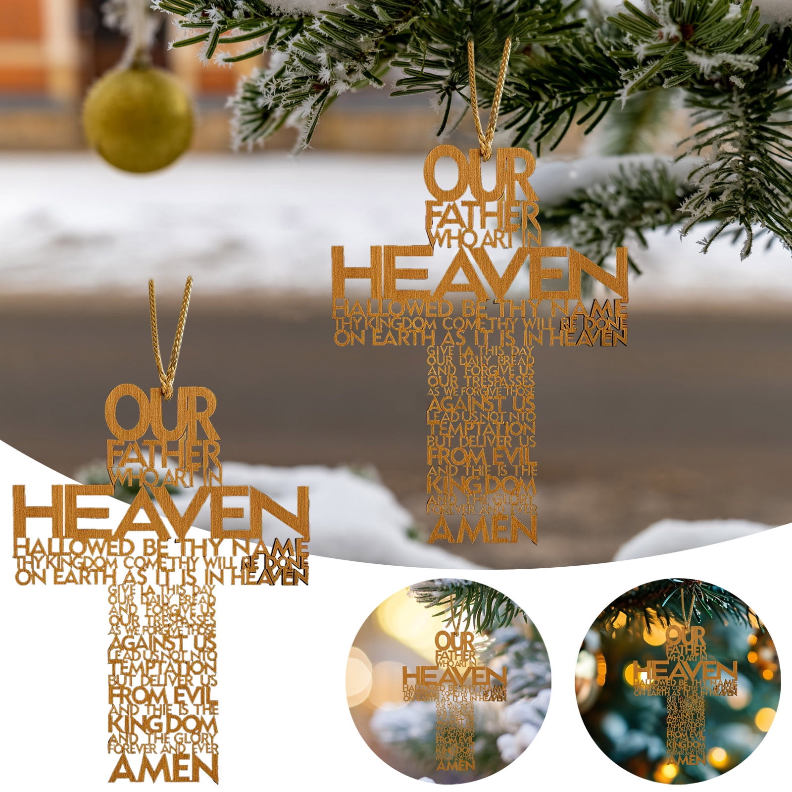 Religious Christmas Ornaments Cross,Prayer Text Cross Ornaments for ...