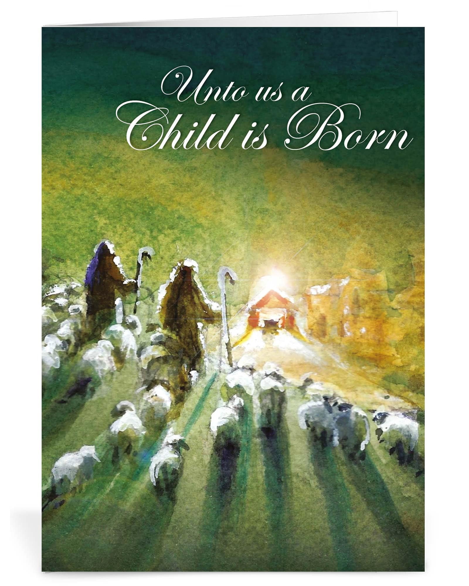 Religious Christmas Cards - Shepherds, pack of 20, 5x7in, Printed in ...