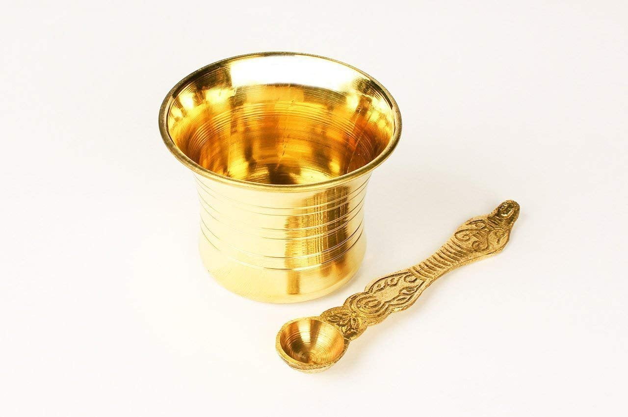 Religious Copper Panchpatra with Spoon for Diwali Puja Maa Laxmi Pooja ...