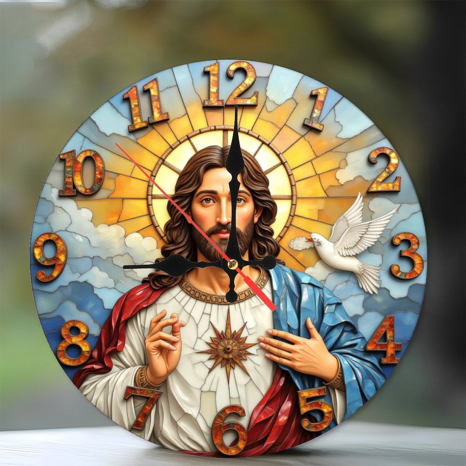 Religious Decorative Wall Clock with Inspirational Design 10-Inch ...