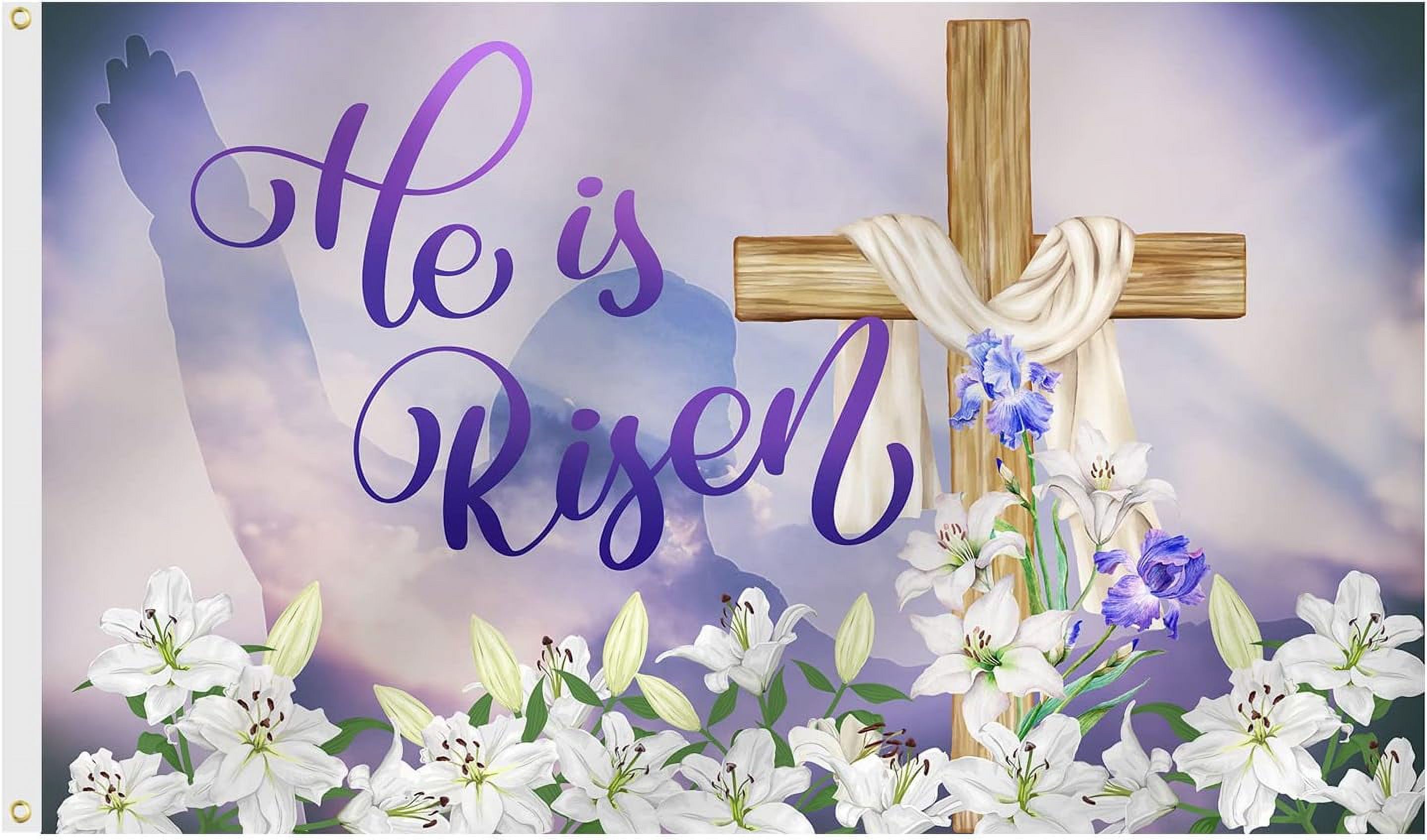 Religious Easter Jesus He is Risen Flag 2x3 FT Banner, Spring Easter ...