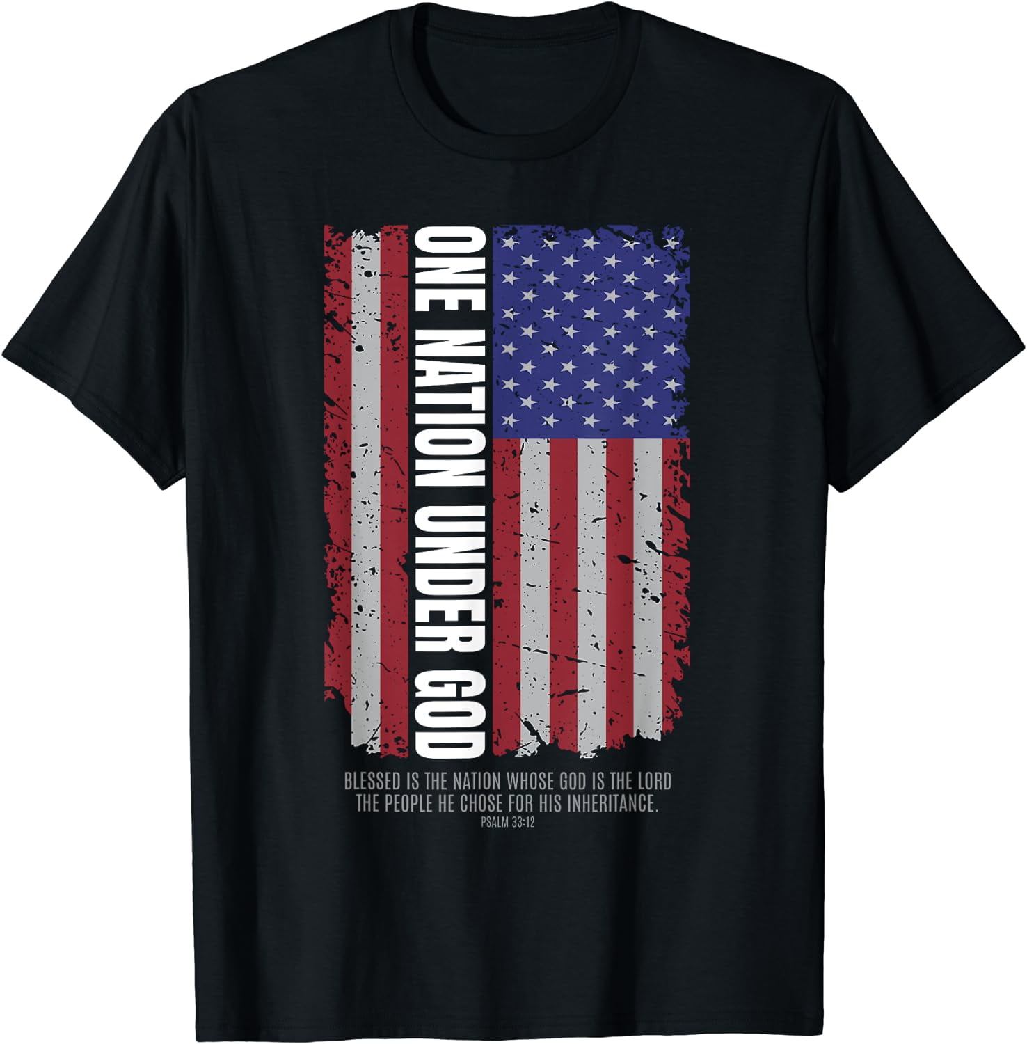 Religious Freedom One Nation Under God Scripture Verse T-Shirt Black ...
