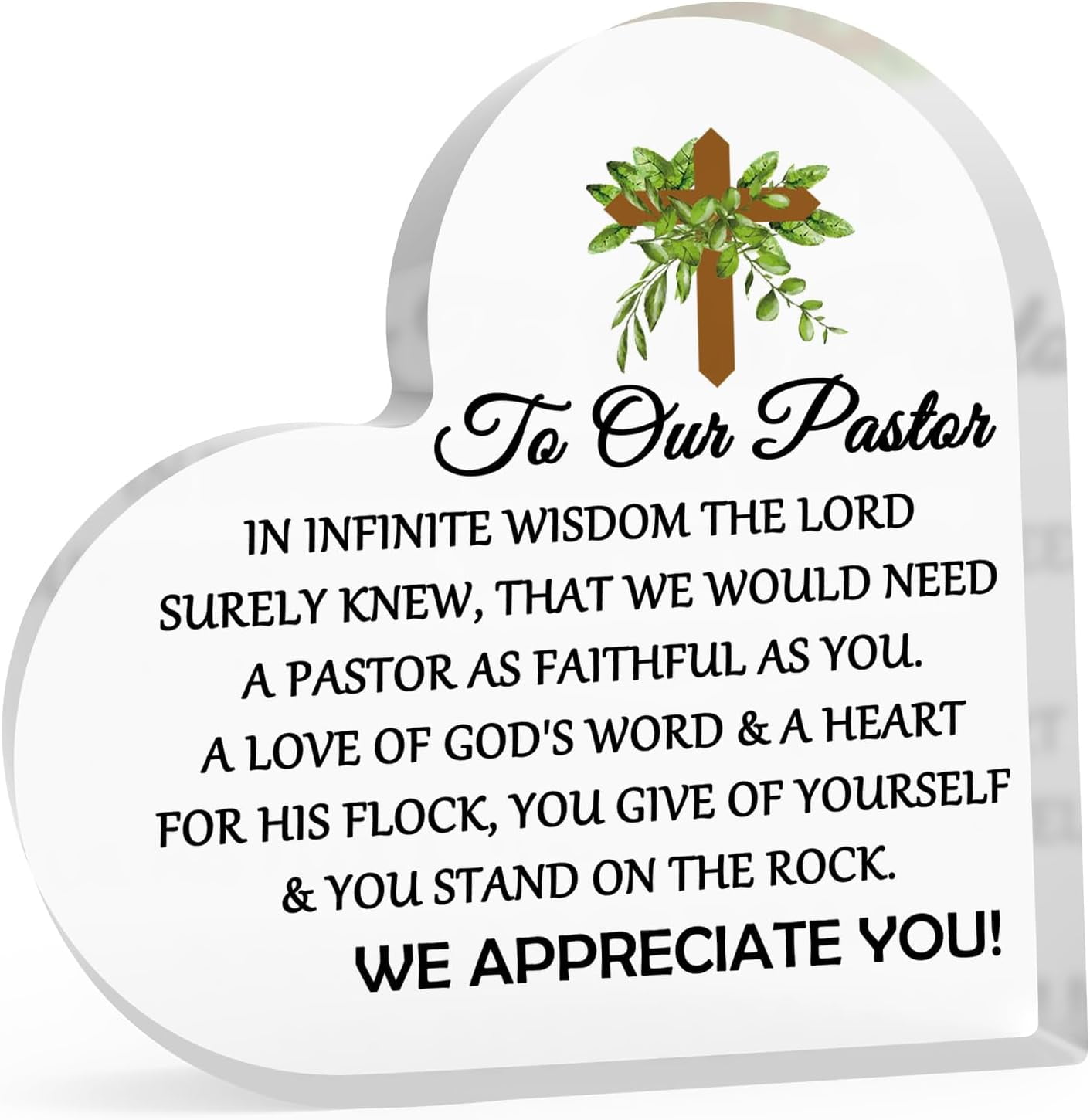 Religious Gift for Pastor Appreciation Gift for Pastor Heart Shaped ...
