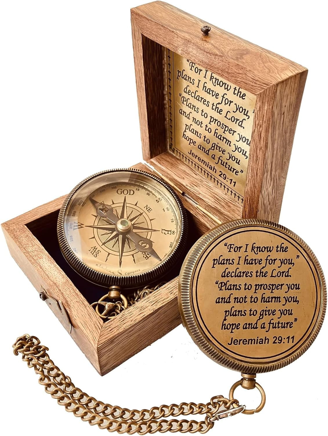 Religious Gifts for Men Engraved Compass for I Know The Plans -God ...
