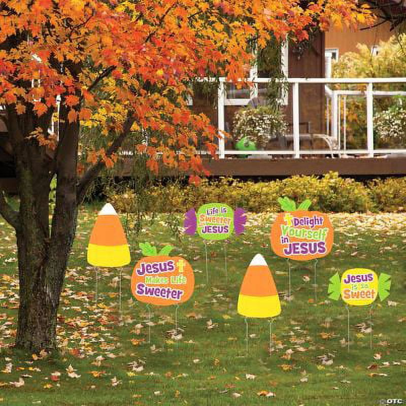 Religious Halloween Mini Yard Signs Set, Halloween, Party Decor, 6 ...
