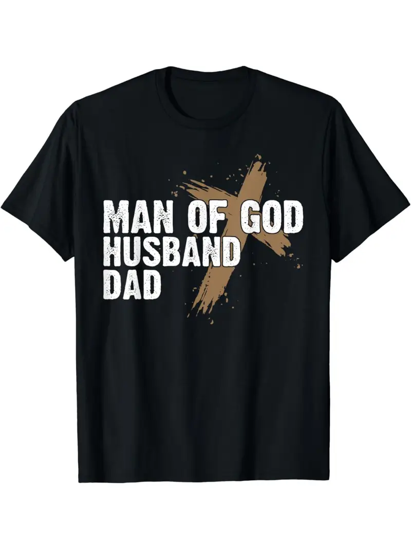 Religious Husband Father T-Shirt - Unique Cross Design, Comfortable ...
