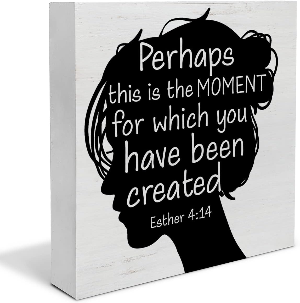 Religious Inspiration Wood Box Sign Decor Desk Sign Bible Verse Wooden ...