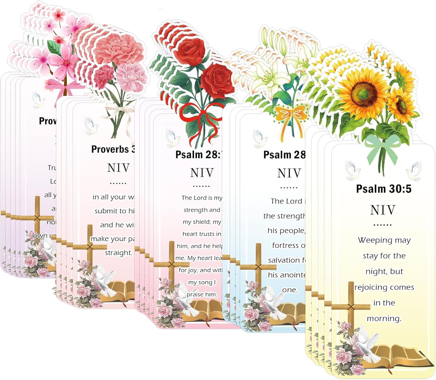 Religious Inspirational Bible Verse Bookmark 50 Pcs Religious Scripture ...