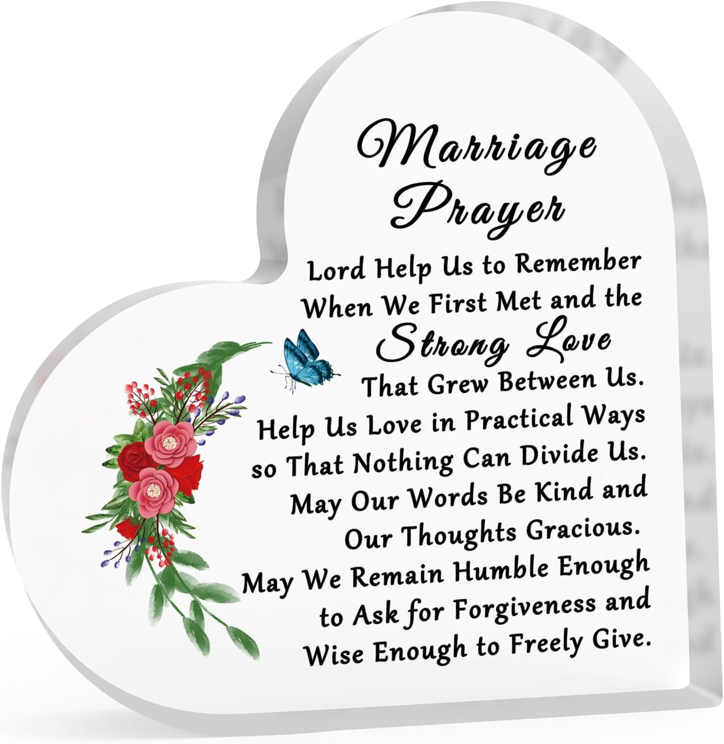 Religious Marriage Gift Wedding Appreciation Gift Heart Shaped Acrylic ...