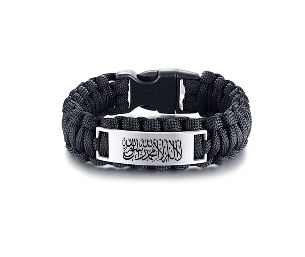 Religious Muslim Islamic Allah Survival Paracord Cuff Bracelet Bangle ...