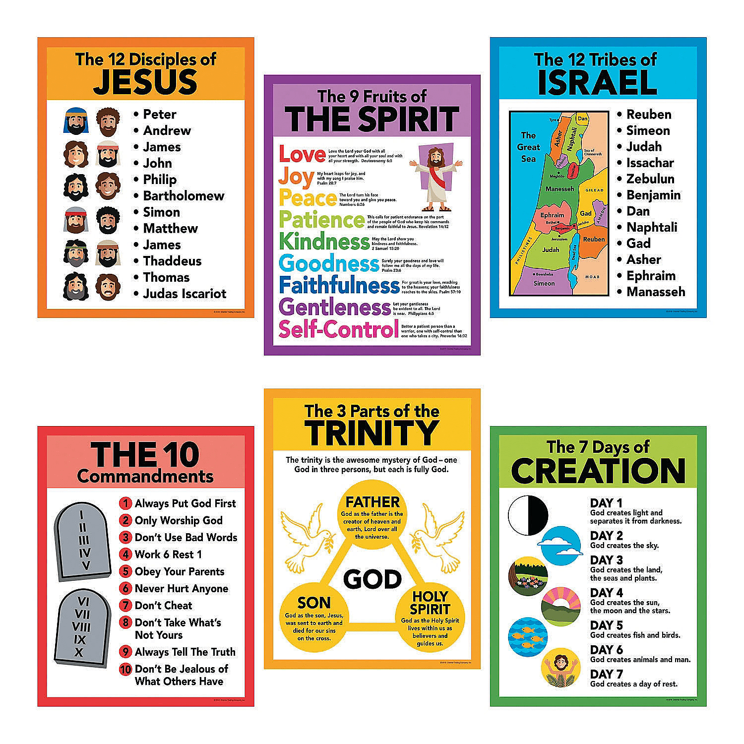 Religious Pledge Poster Set - Educational - 6 Pieces - Walmart.com
