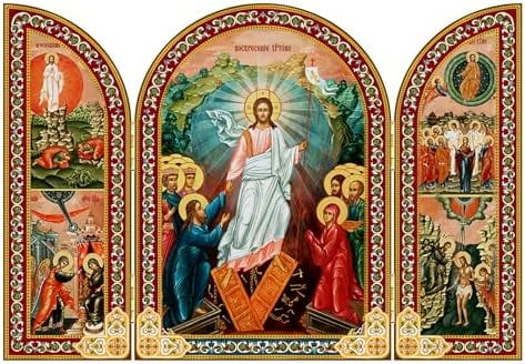Religious Resurrection Of Jesus Christ Icon Triptych, Feast Days of ...