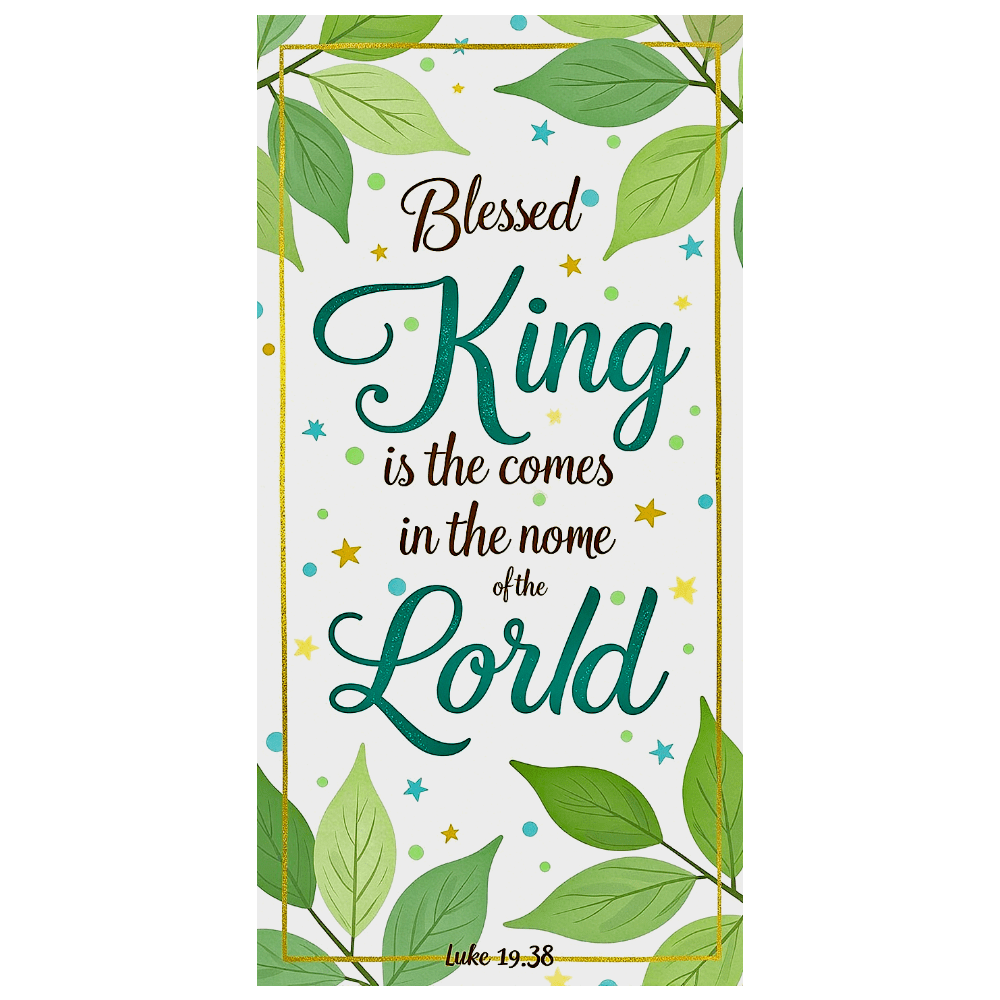 Religious Scripture Inspired Banner with Green Leafy Elements Christian ...