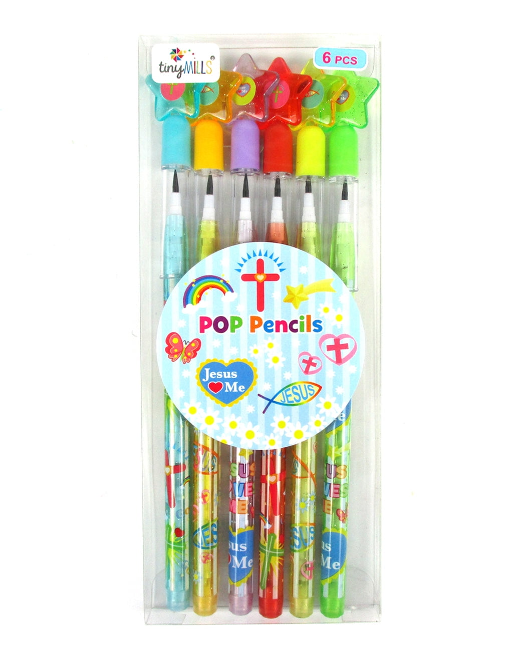 Religious Stackable Point Pencils - Set of 6 - Walmart.com