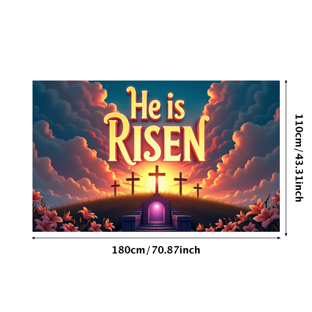 Religious Themed Cloudy Background Easter Backdrop Banner with Crosses ...