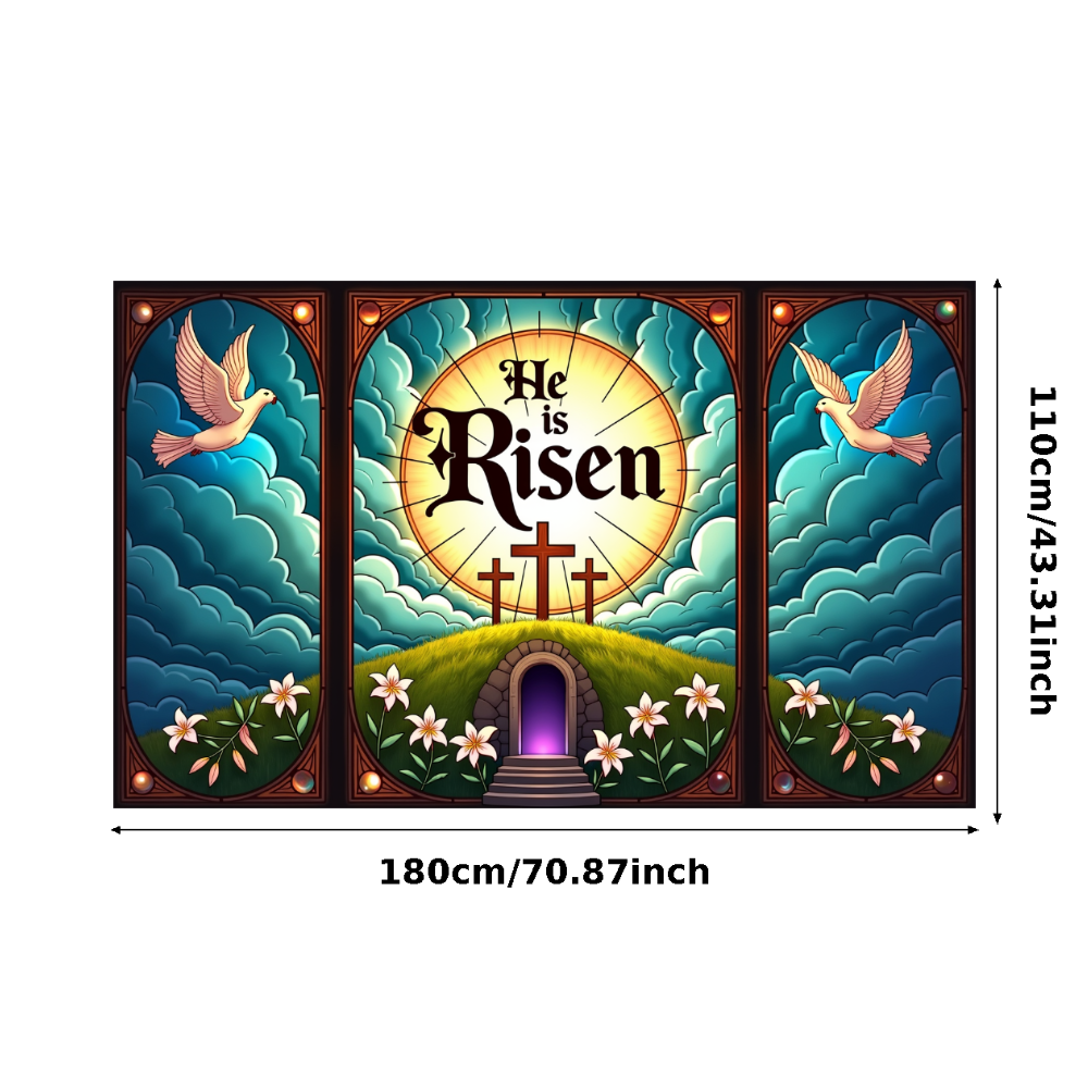 Religious Themed Cloudy Background Easter Backdrop Banner with Crosses ...