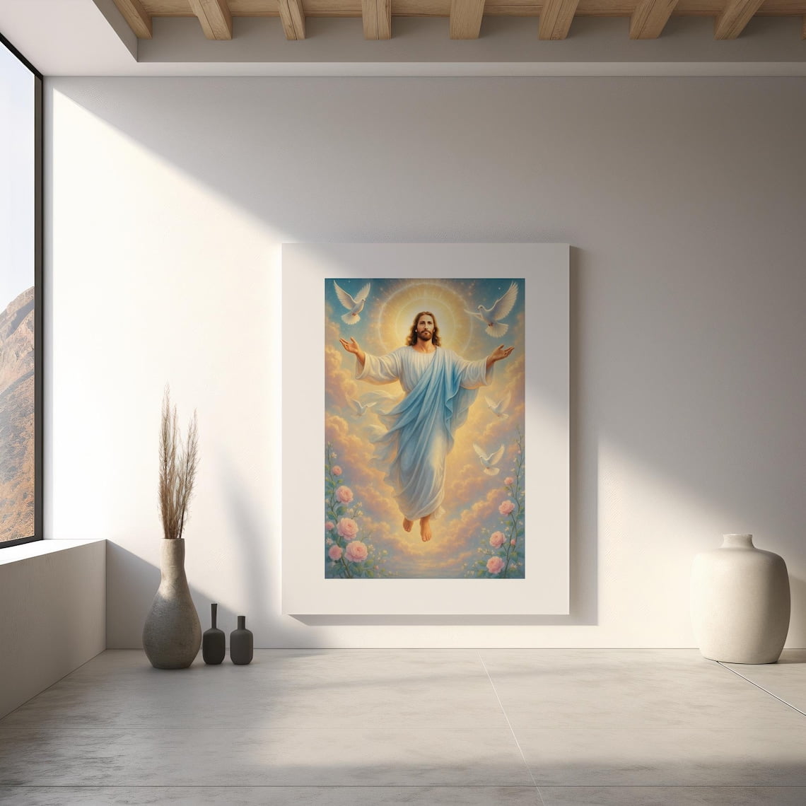 Religious Vertical Poster, Jesus Christ Risen Art, Divine Mercy ...