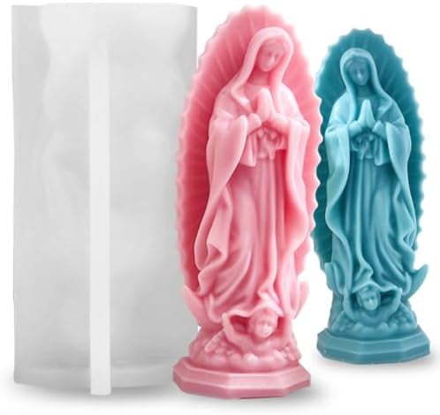 Religious Virgin Mary Statue Silicone Mold Virgin Mary Candle Molds for ...