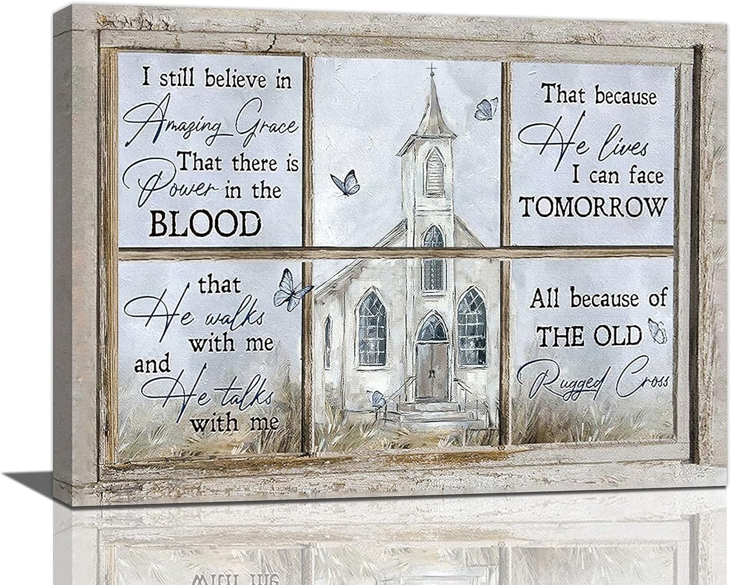 Religious Wall Art Christian Church Butterfly Amazing Grace Pictures ...