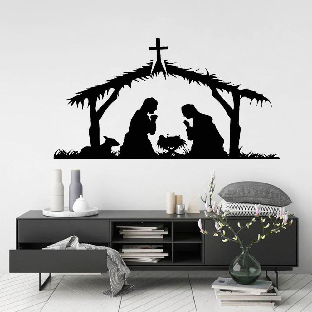 Religious Wall Decal for Living Room Maria Joseph Jesus Christ Birth ...