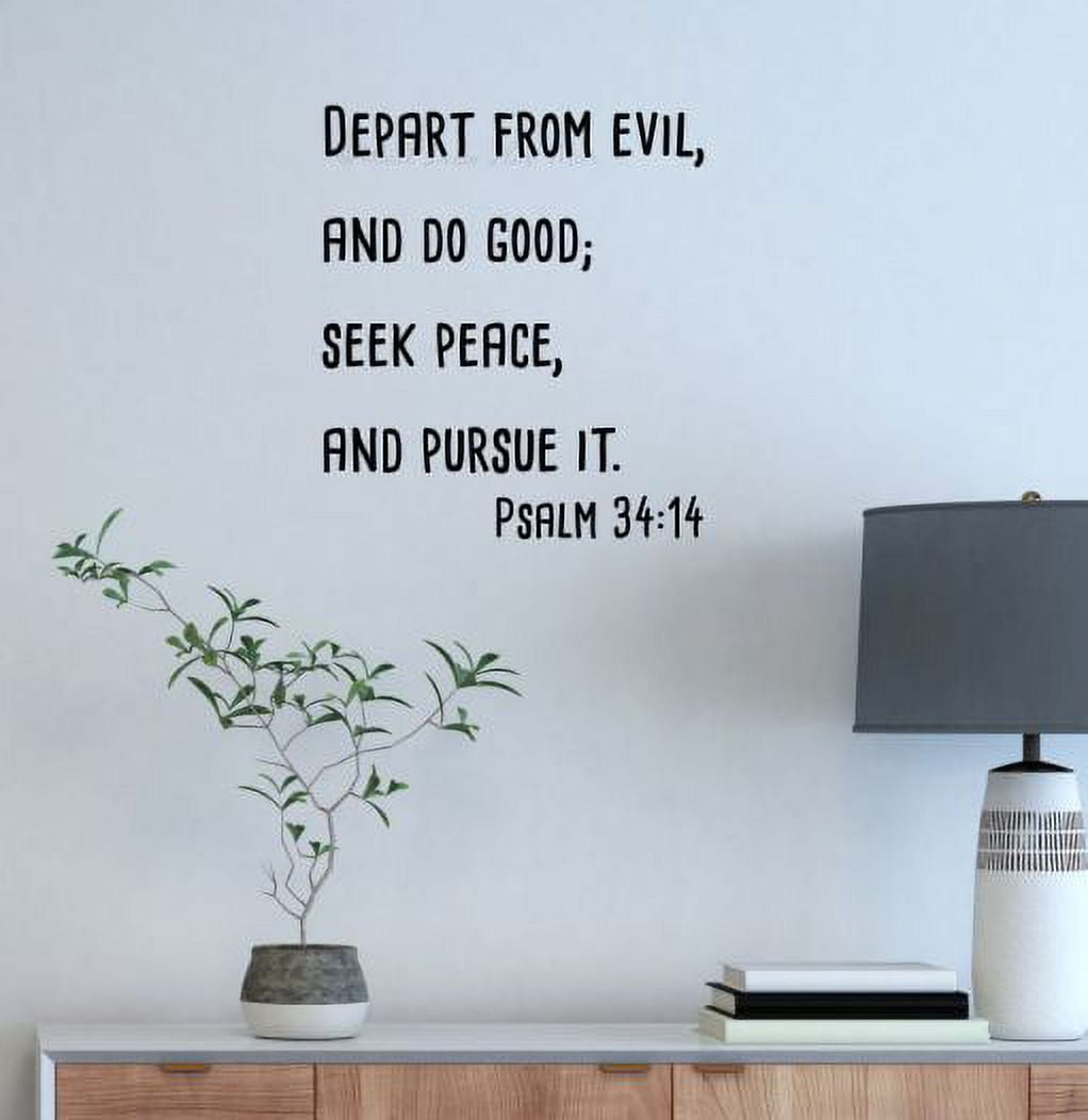 Religious Wall Decor Decal Depart From Evil Do Good Inspirational Art ...