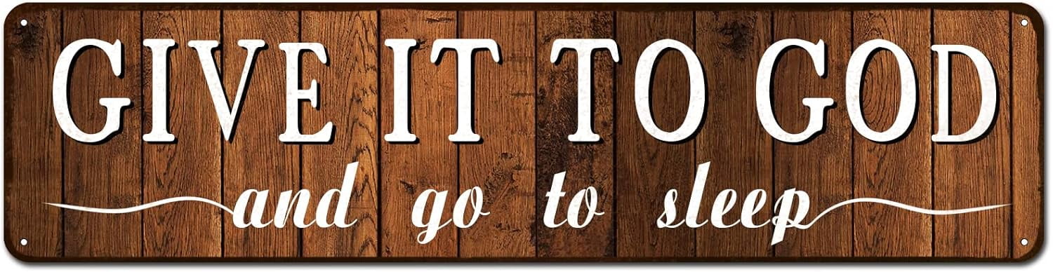 Religious Wall Decor - Give It To God And Go To Sleep Sign - Christian ...