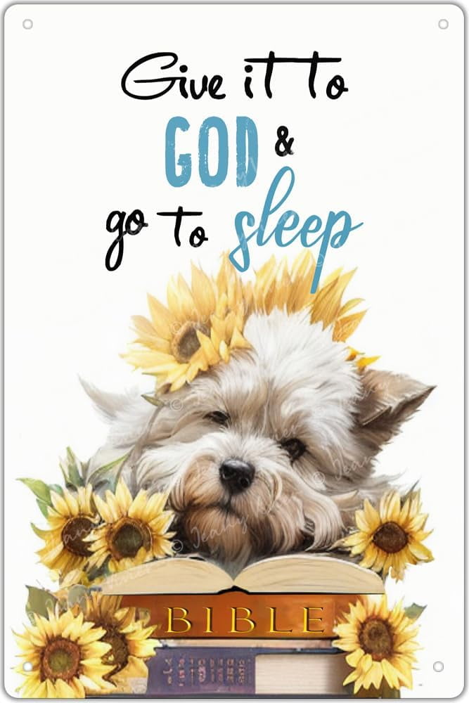Religious Wall Decor, Give It to God and Go to Sleep Metal Tin Sign ...