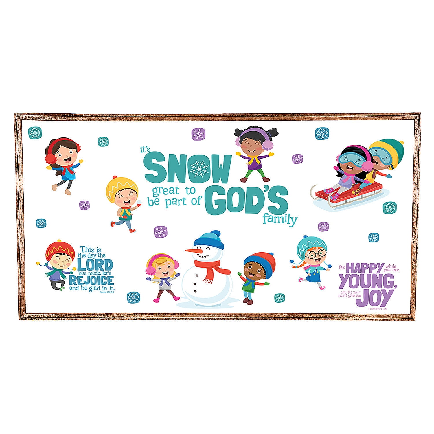 Religious Winter Kids at Play Bulletin Board Set, Educational, Winter ...