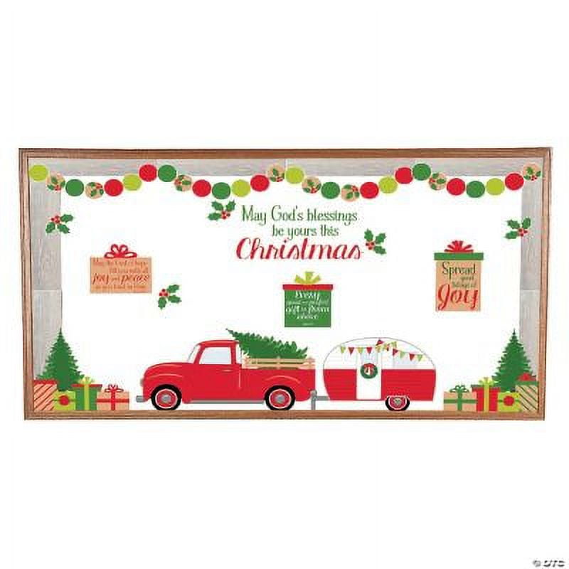 Religious Winter Red Truck Bulletin Board Set - 11 Pc., Christmas ...