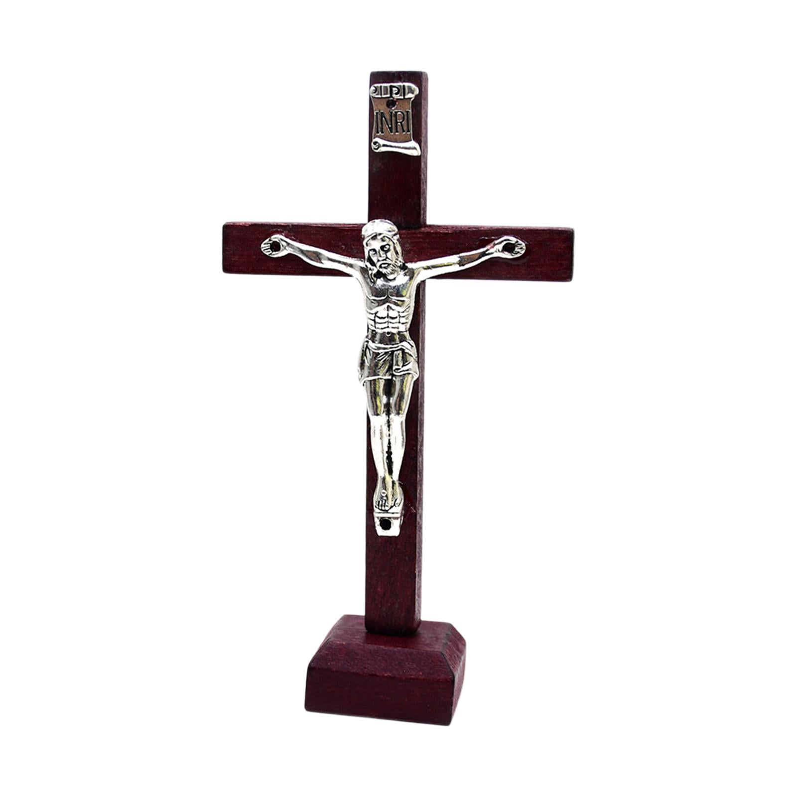 Religious Wood Cross Crucifix jesus Statue Figurine Catholic Table ...