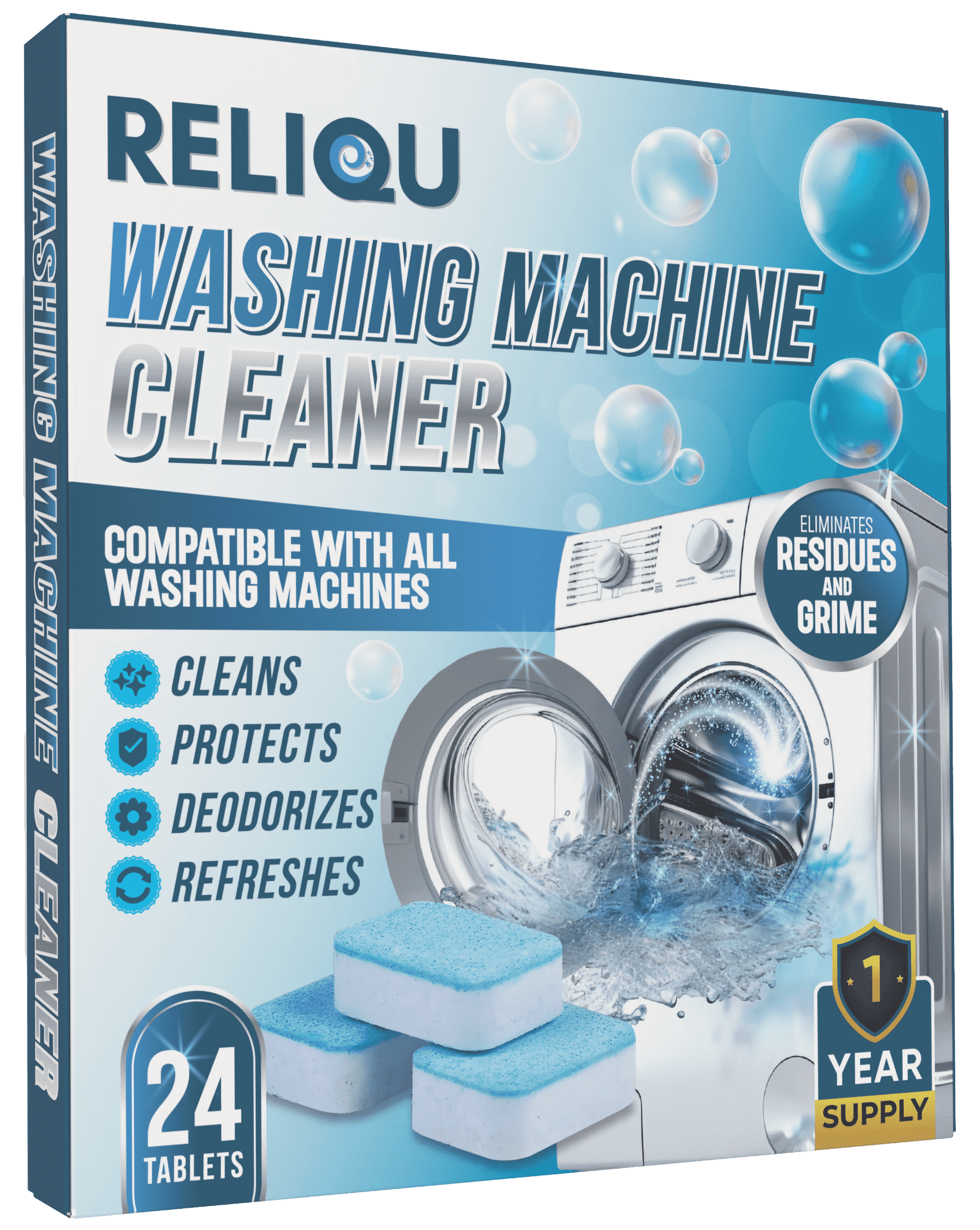 Reliqu Washing Machine Cleaner, Deep Clean for Washing Machine Top and ...