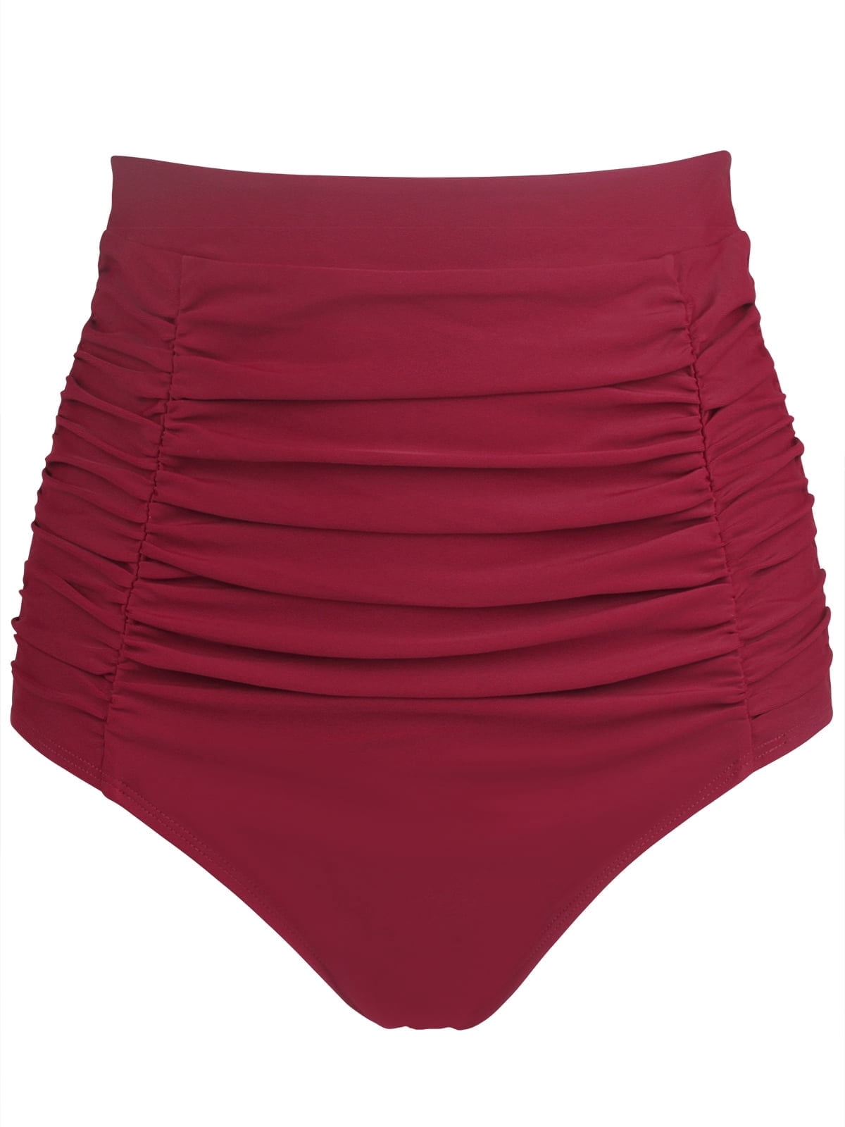 Relleciga Women's High Waisted Ruched Plus Bikini Swim Bottoms Bathing ...